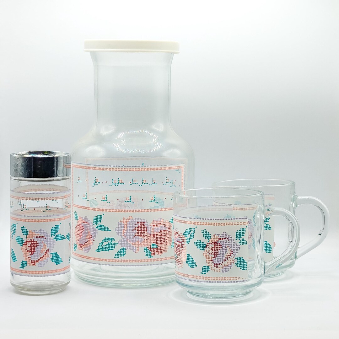 Vintage Libbey Carafe & Mug Set - Etsy