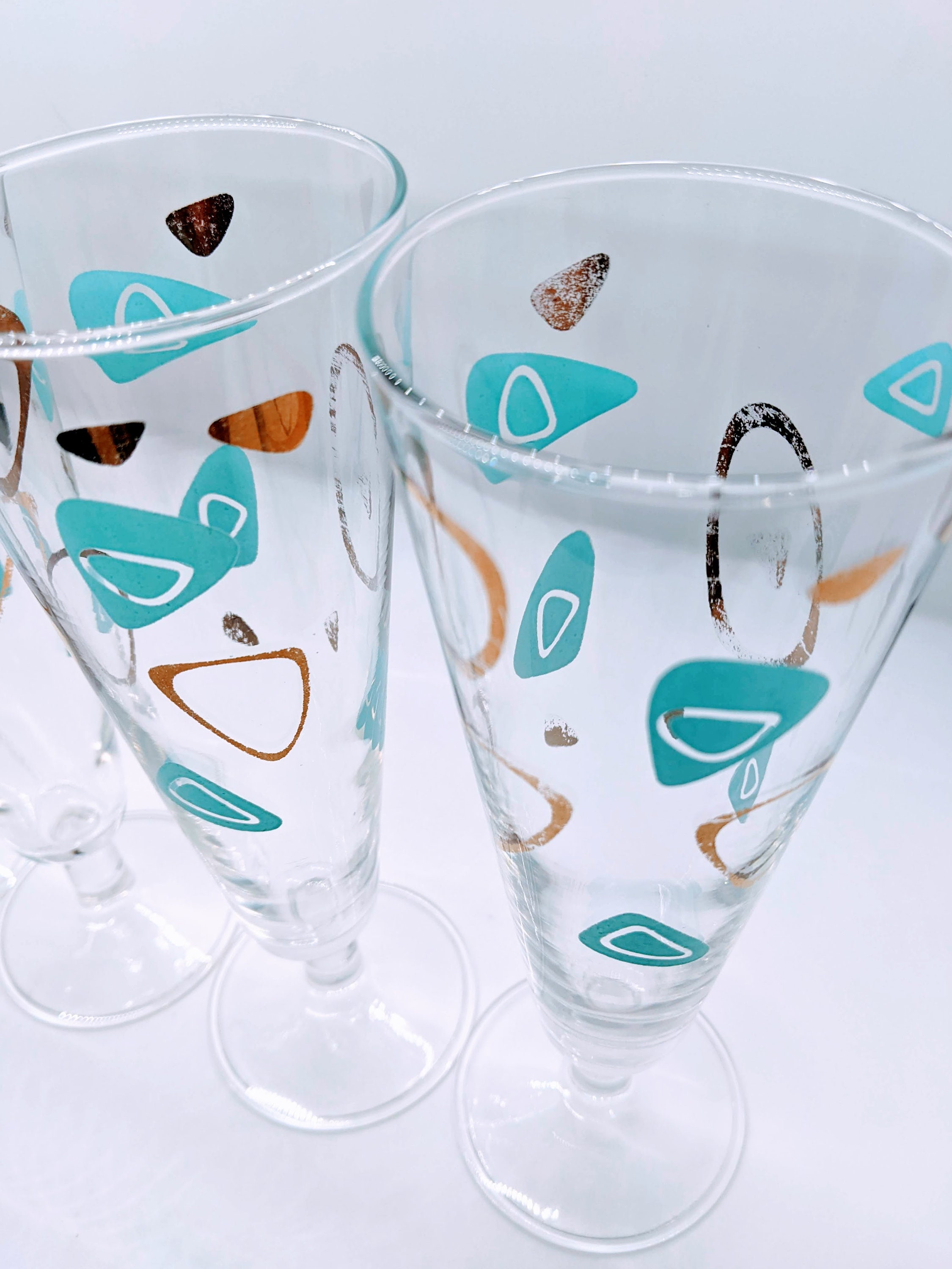 Federal Amoeba Boomerang Pilsner & Brandy Glasses - Etsy Canada