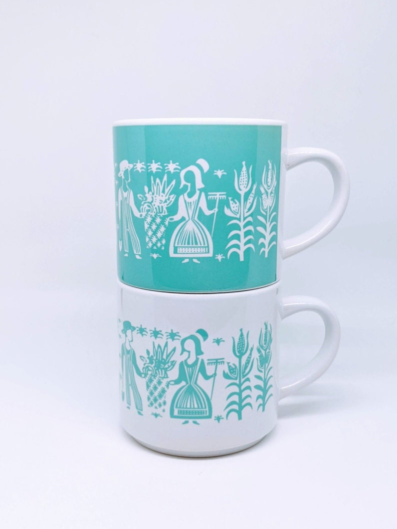 Pyrex Inspired Stackable Mugs - Etsy
