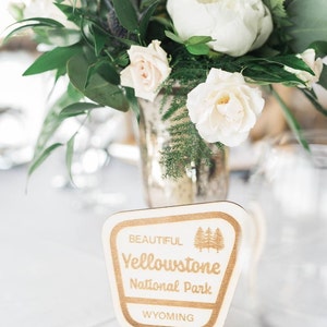 National Park Table Numbers - Laser Engraved Wood Signs for Weddings ...