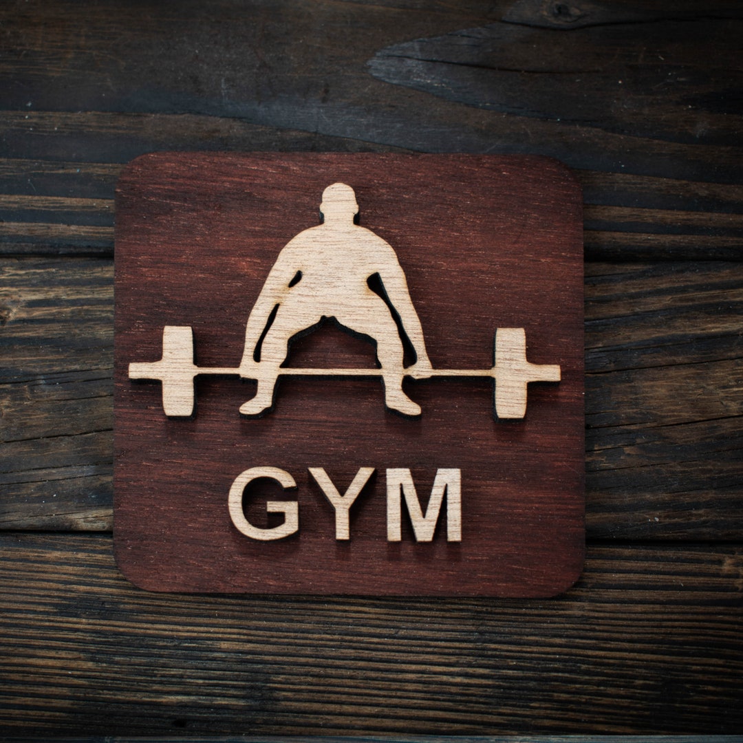 Wooden Sign Gym Area, Professional Signage for Gym, Gym Sign for Hotel ...