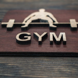 Wooden Sign Gym Area, Professional Signage for Gym, Gym Sign for Hotel ...