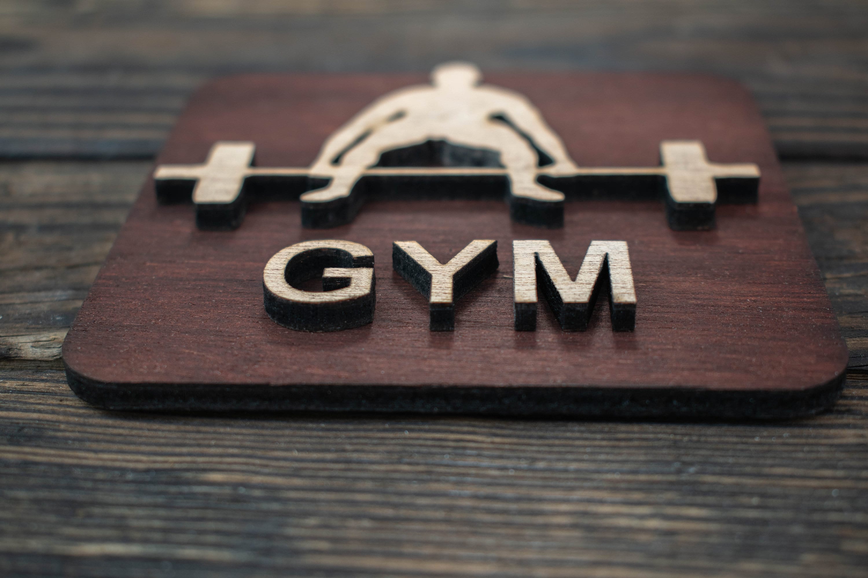 Wooden Sign Gym Area, Professional Signage for Gym, Gym Sign for Hotel ...