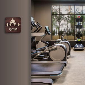 Wooden Sign Gym Area, Professional Signage for Gym, Gym Sign for Hotel ...