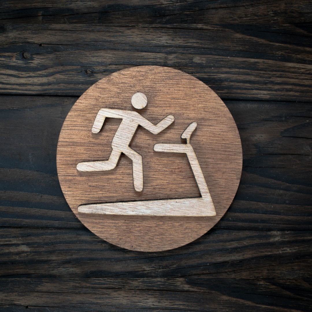 Round Wooden Sign Gym Area, Professional Signage for Gym, Gym Sign for ...