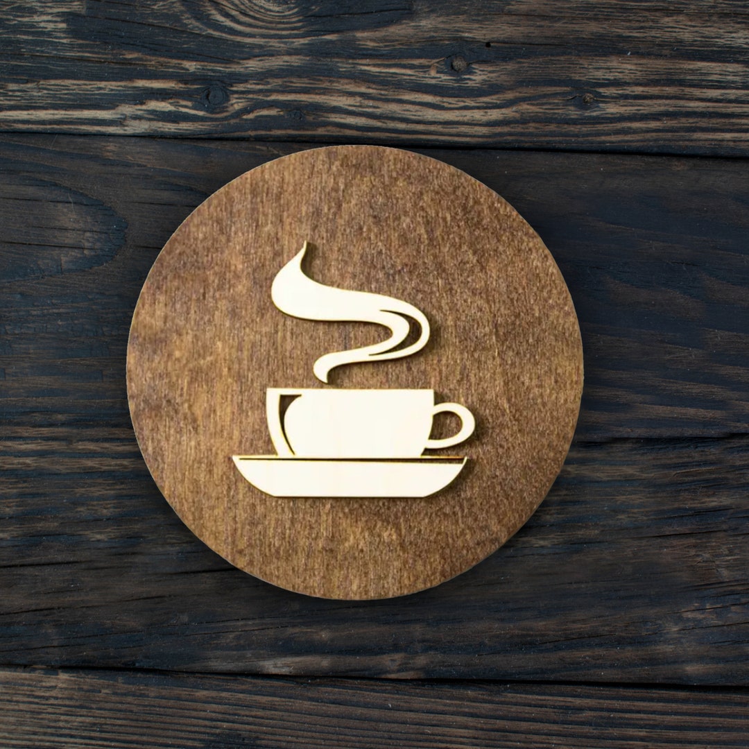 Round Wooden Sign Coffee, Professional Signage for Coffee Shop, Coffee ...