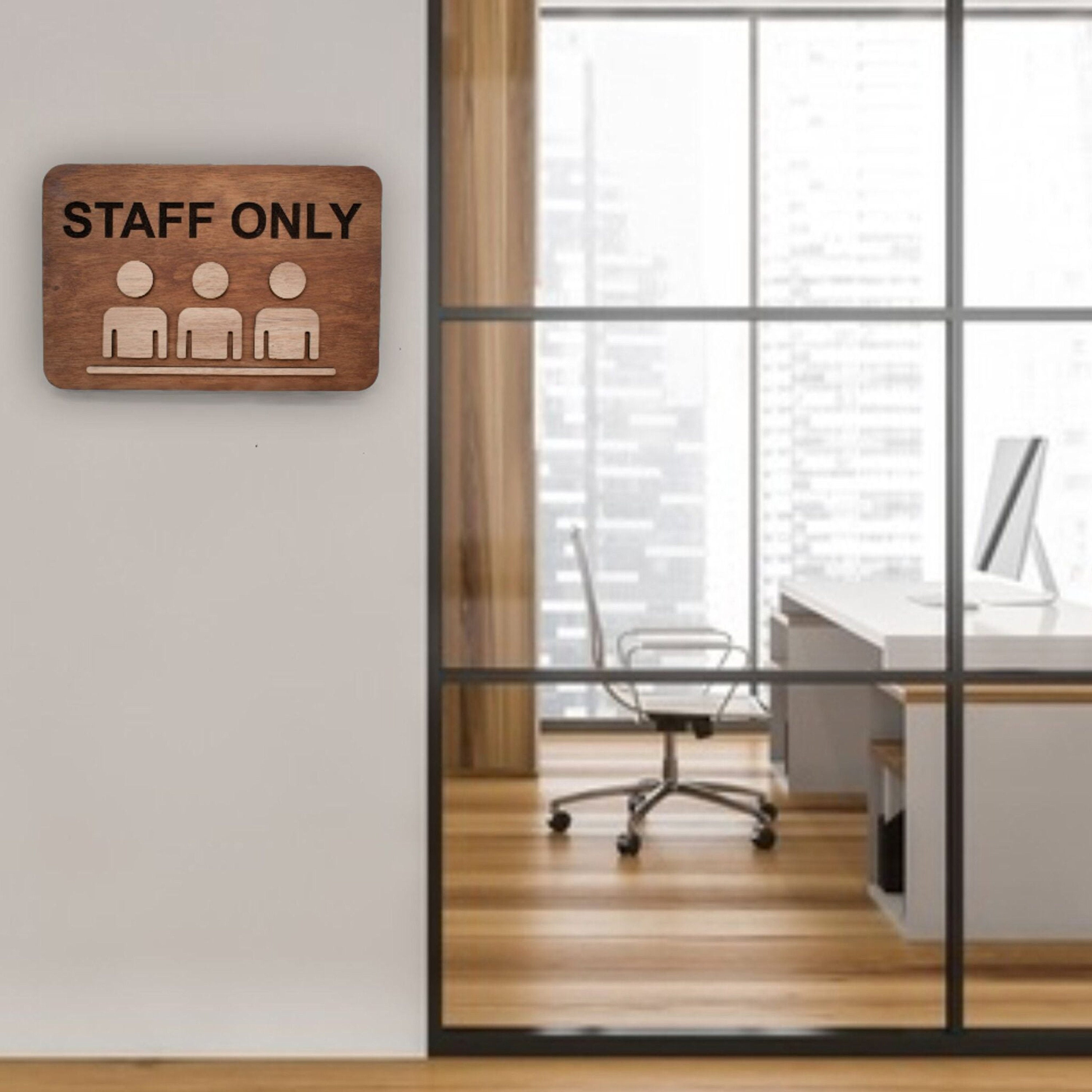Wooden Sign Staff Only for Hotel Restaurant Public Place - Etsy