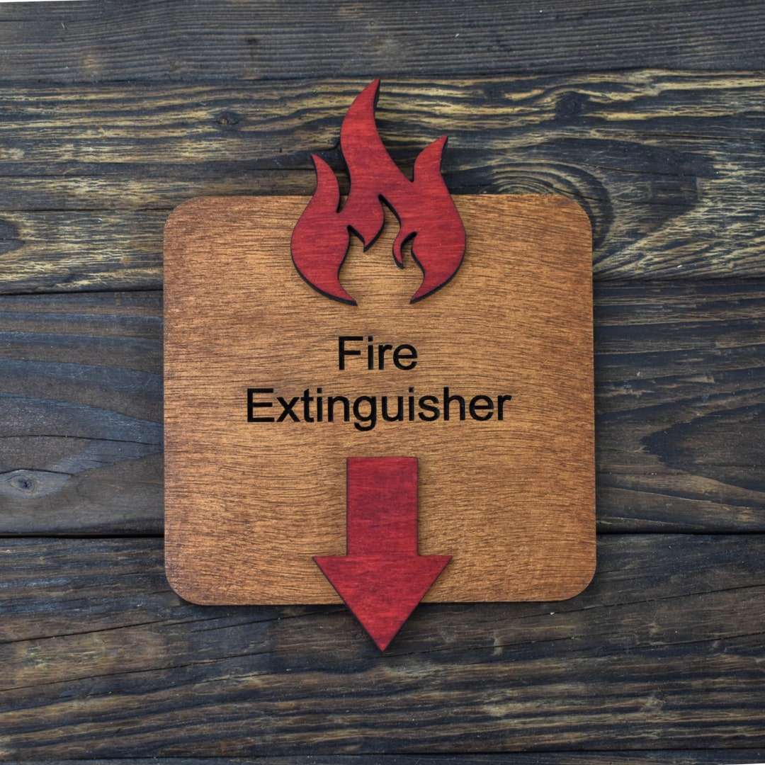Wooden Sign Fire Extinguisher, Professional Signage Fire Extinguisher ...
