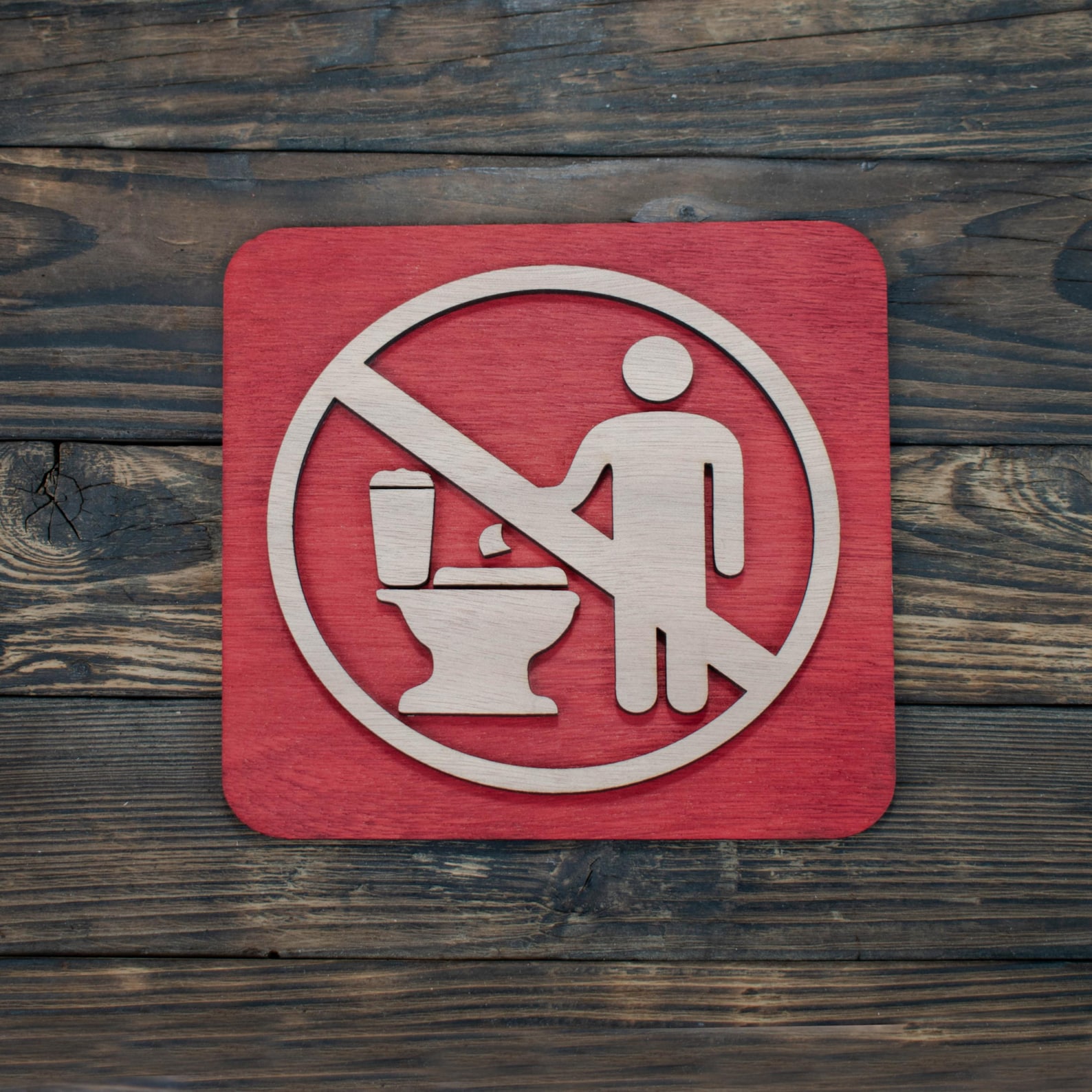 Wooden Sign No Paper in the Toilet for Hotel, Airbnb, Restaurant ...