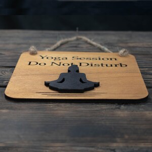 Yoga Studio Wooden Sign, Yoga in Session Sign, Do Not Interrupt Yoga ...