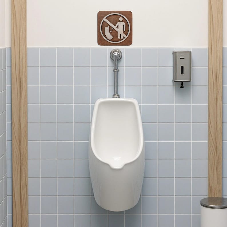 Wooden Sign No Trash in the Urinal for Hotel, Airbnb, Restaurant ...
