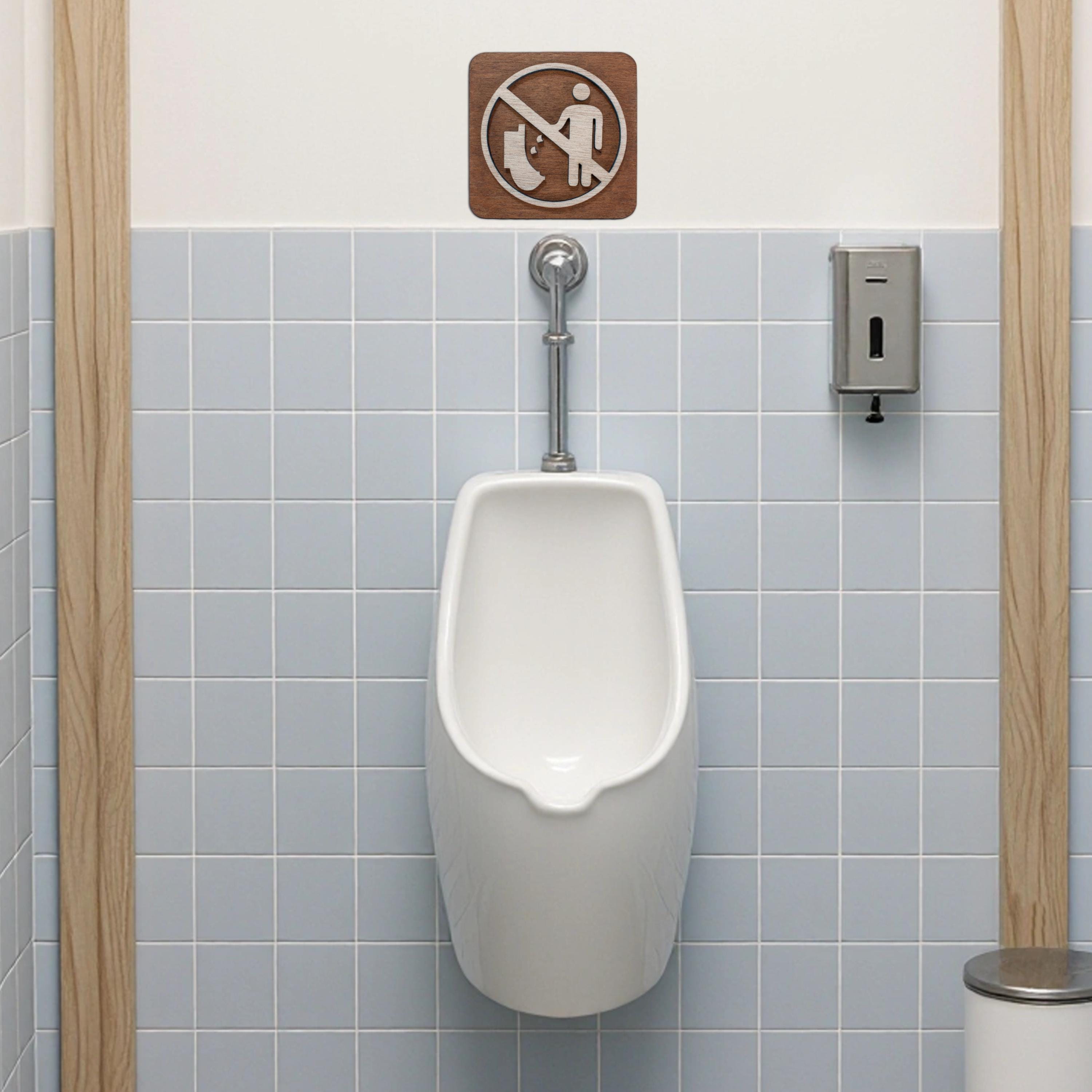 Wooden Sign No Trash in the Urinal for Hotel, Airbnb, Restaurant ...