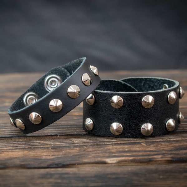 Spiked Leather Wrist Bracelet - Etsy