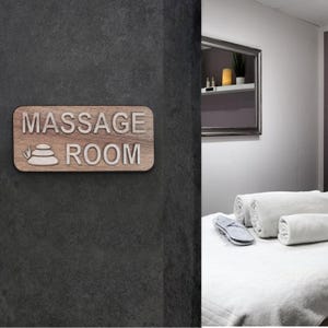 Handmade Wooden Massage Room Sign – Spa Decor, Wellness Room Door Sign ...