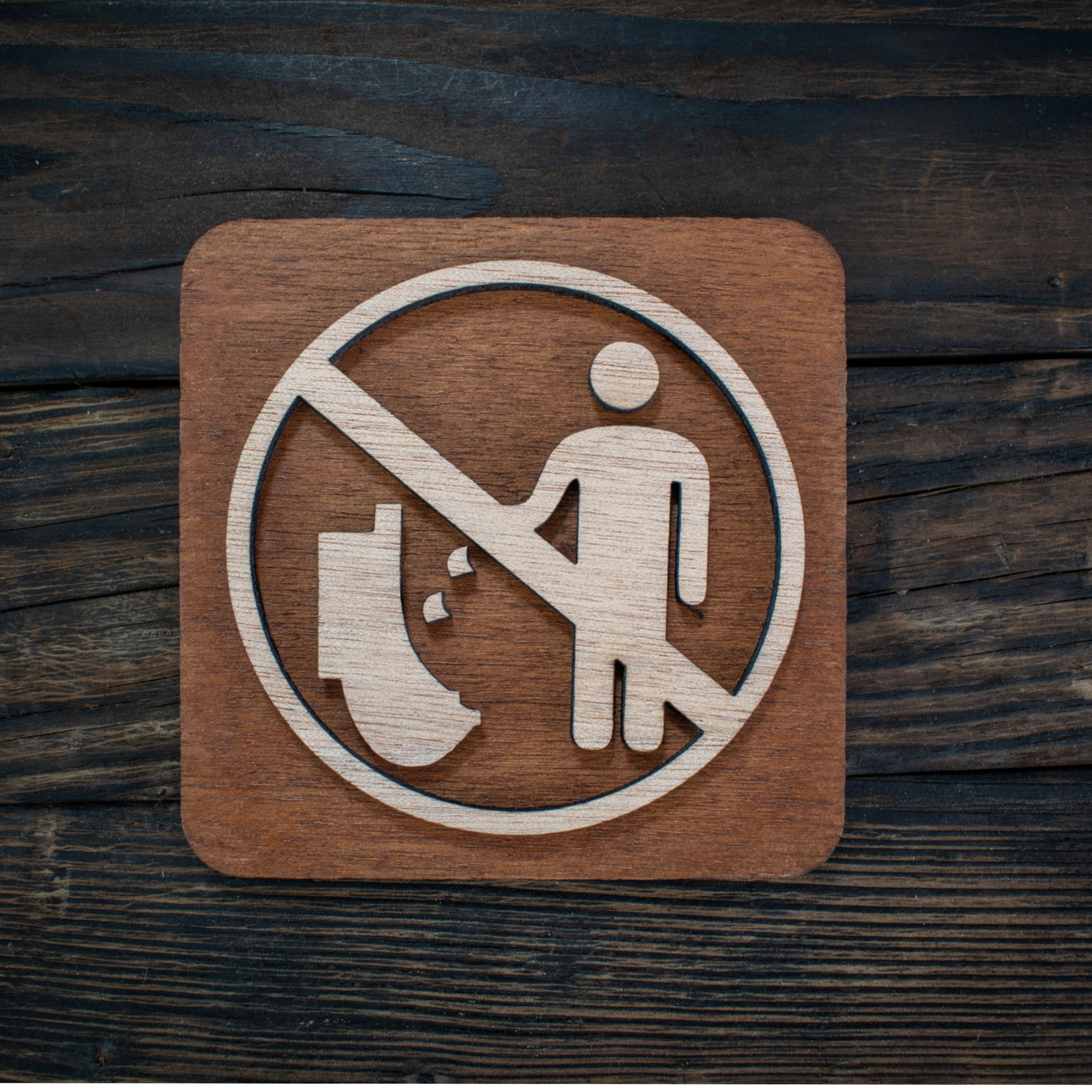 Wooden Sign No Trash in the Urinal for Hotel, Airbnb, Restaurant ...