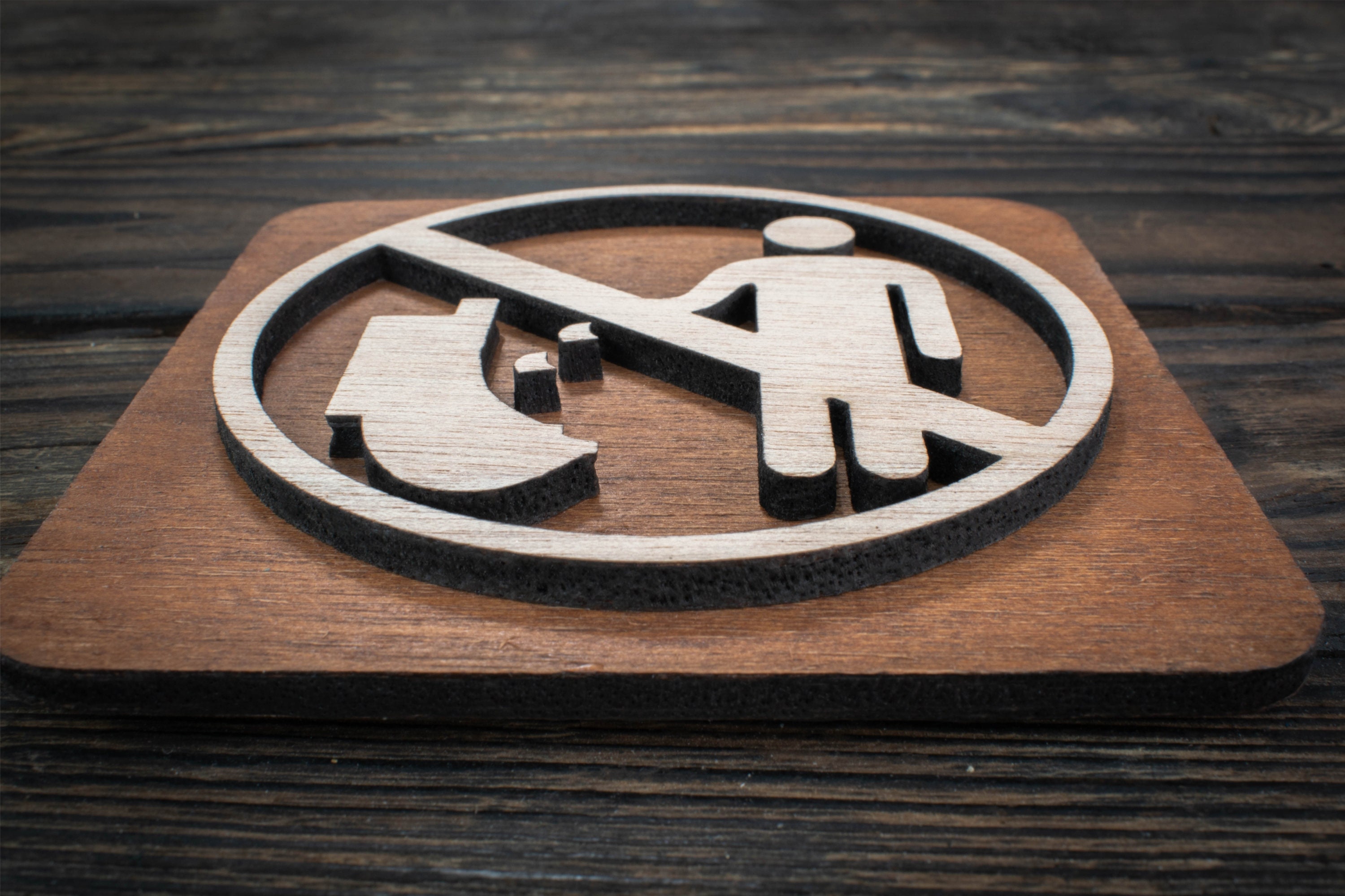 Wooden Sign No Trash in the Urinal for Hotel, Airbnb, Restaurant ...