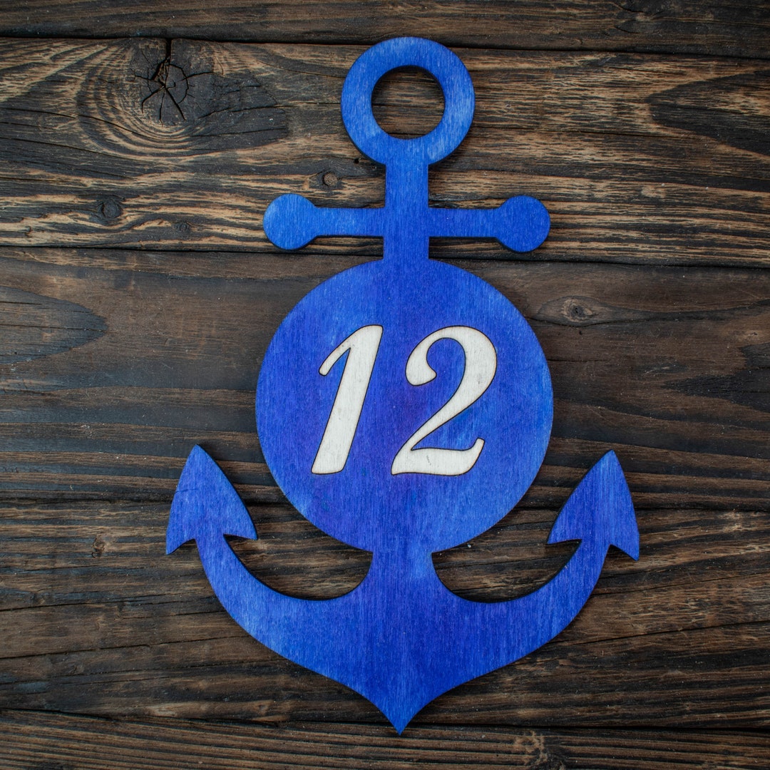 Room Number Sign Anchor, Room Number Decal, Wooden Sign for Hotel ...