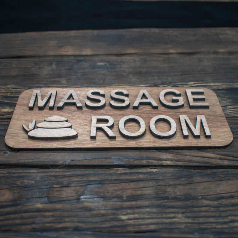 Handmade Wooden Massage Room Sign – Spa Decor, Wellness Room Door Sign ...