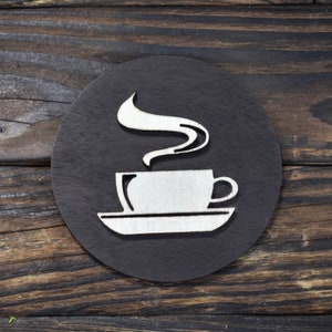 Round Wooden Sign Coffee, Professional Signage for Coffee Shop, Coffee ...