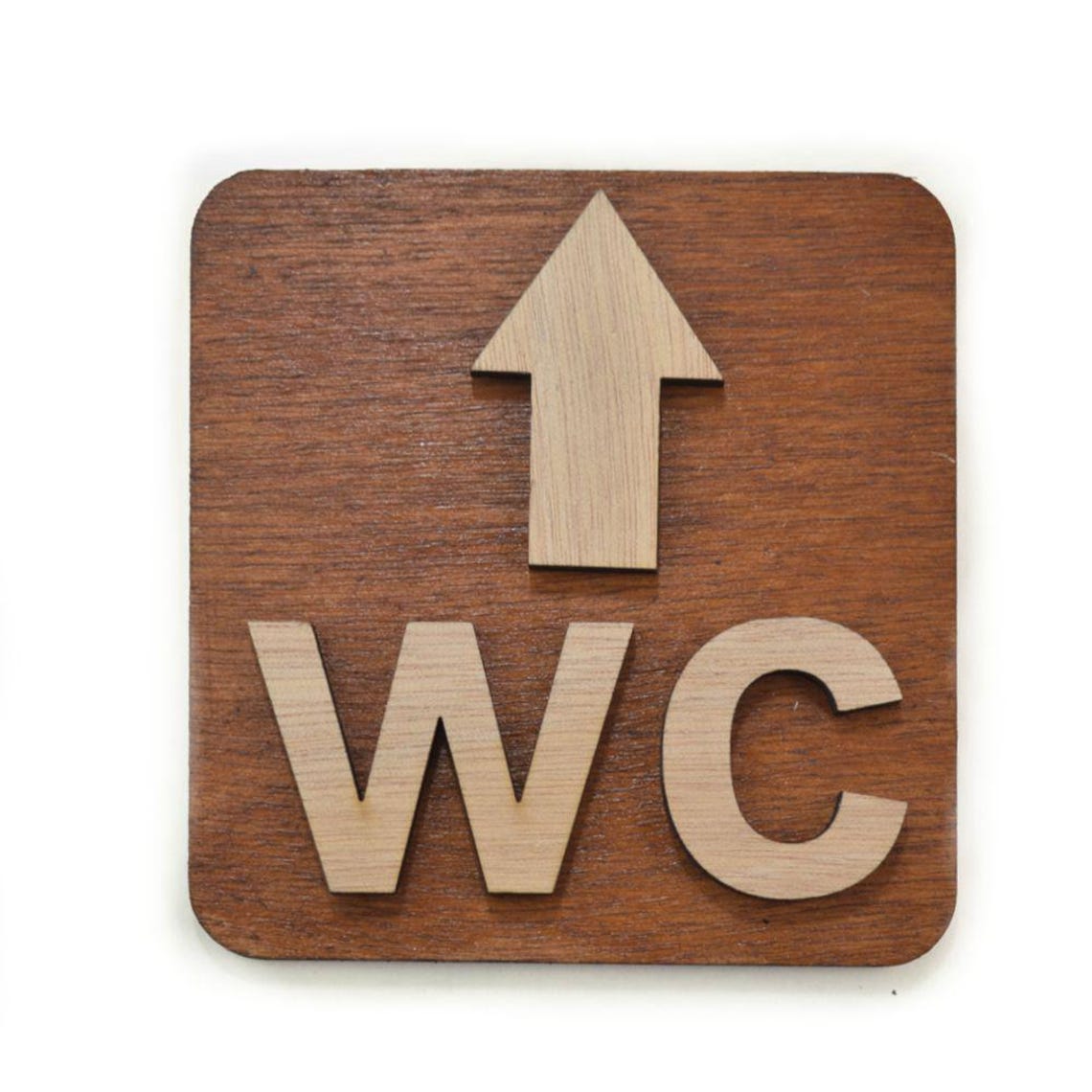 Wooden Bathroom Direction Sign , WC This Way Sign, Sign With Arrow for ...