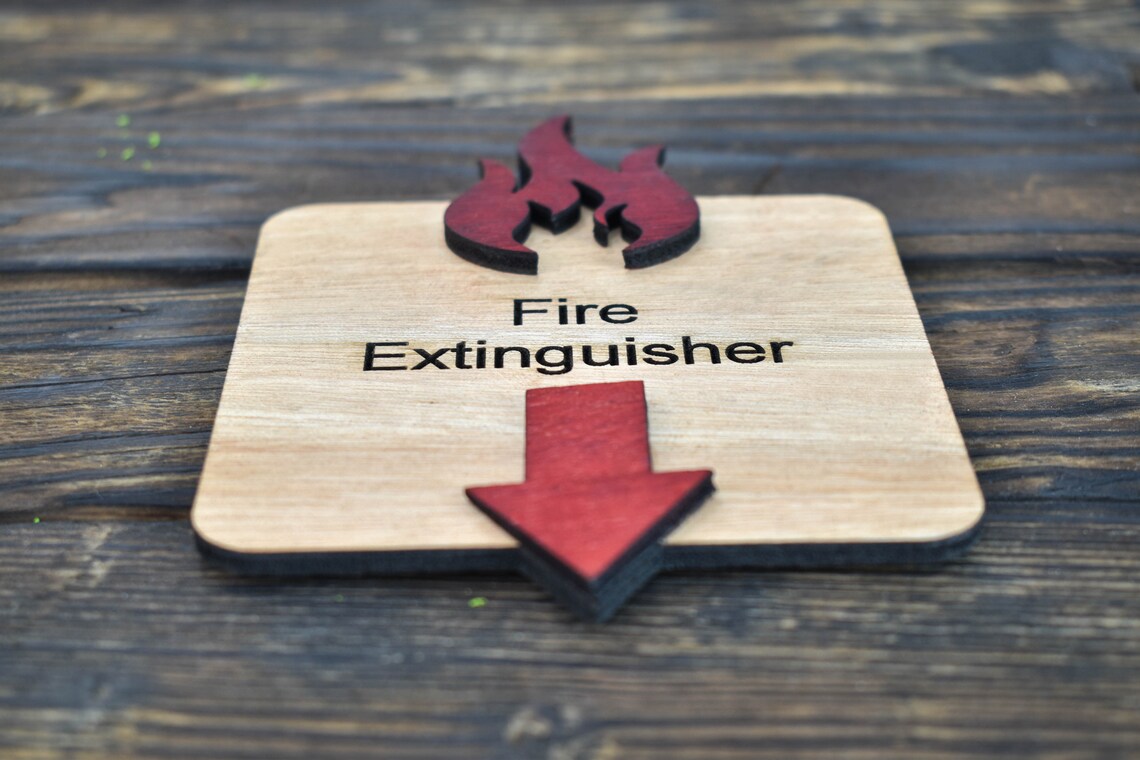 Wooden Sign Fire Extinguisher, Professional Signage Fire Extinguisher ...