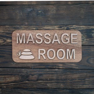Handmade Wooden Massage Room Sign – Spa Decor, Wellness Room Door Sign ...