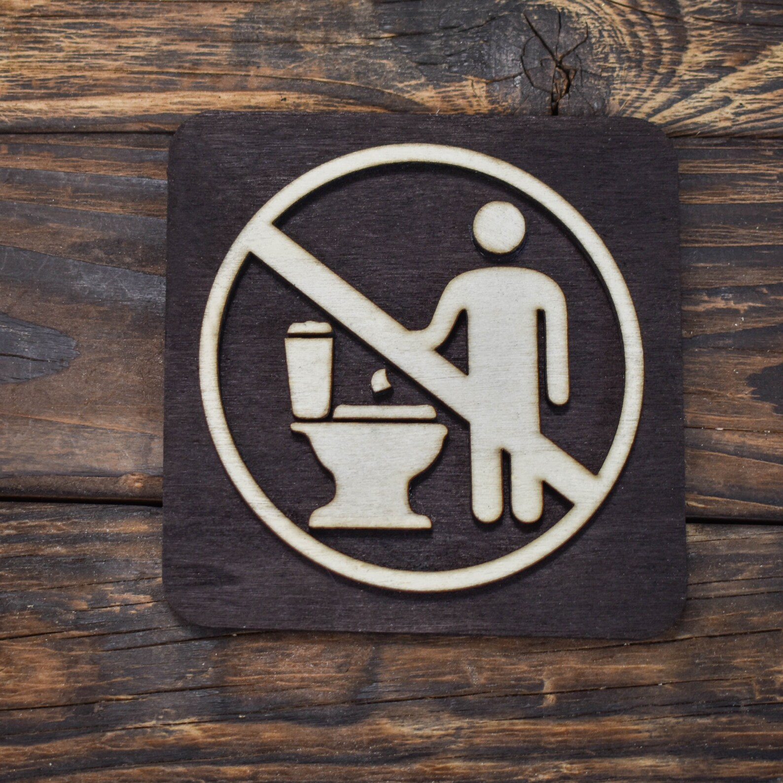 Wooden Sign No Paper in the Toilet for Hotel, Airbnb, Restaurant ...
