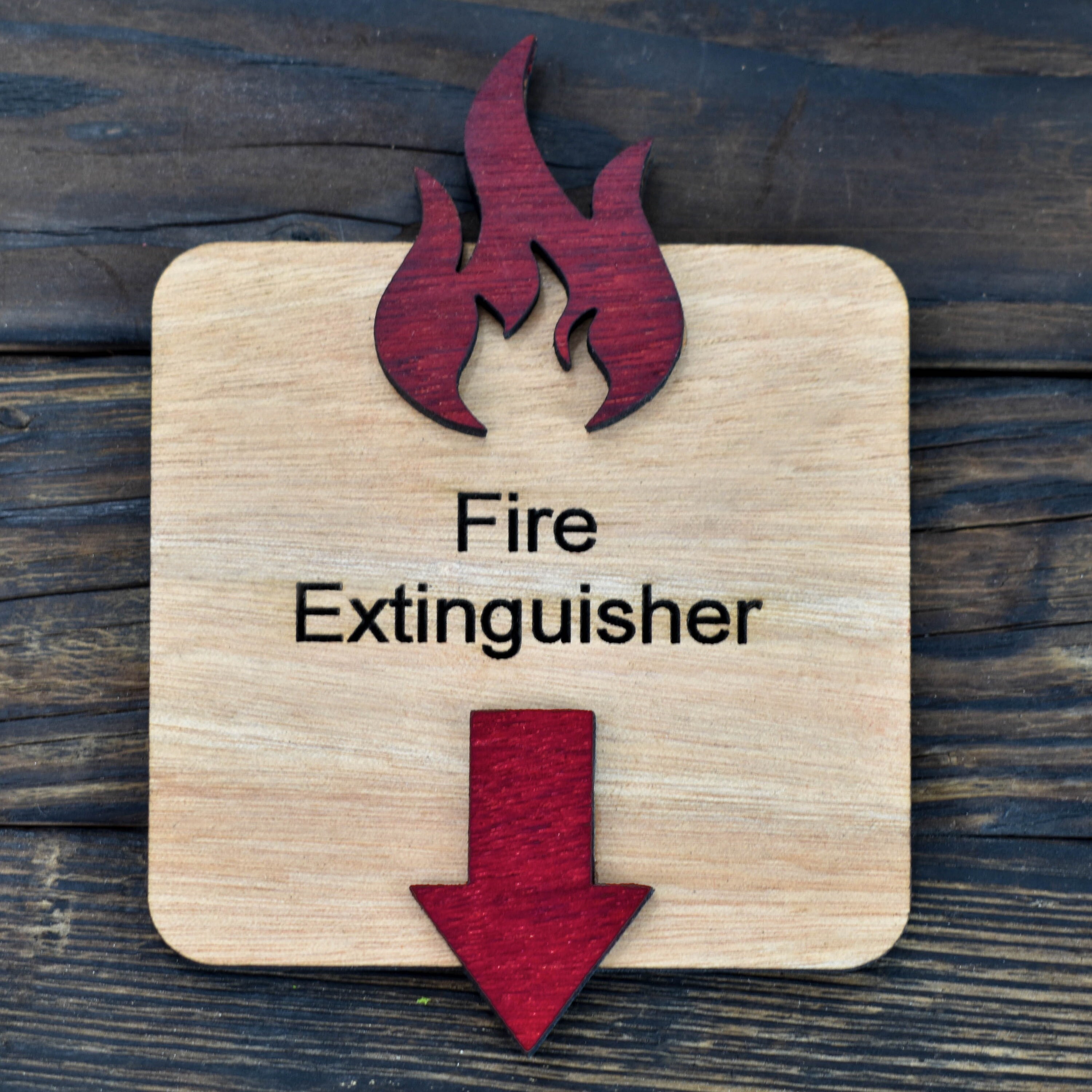 Wooden Sign Fire Extinguisher, Professional Signage Fire Extinguisher ...
