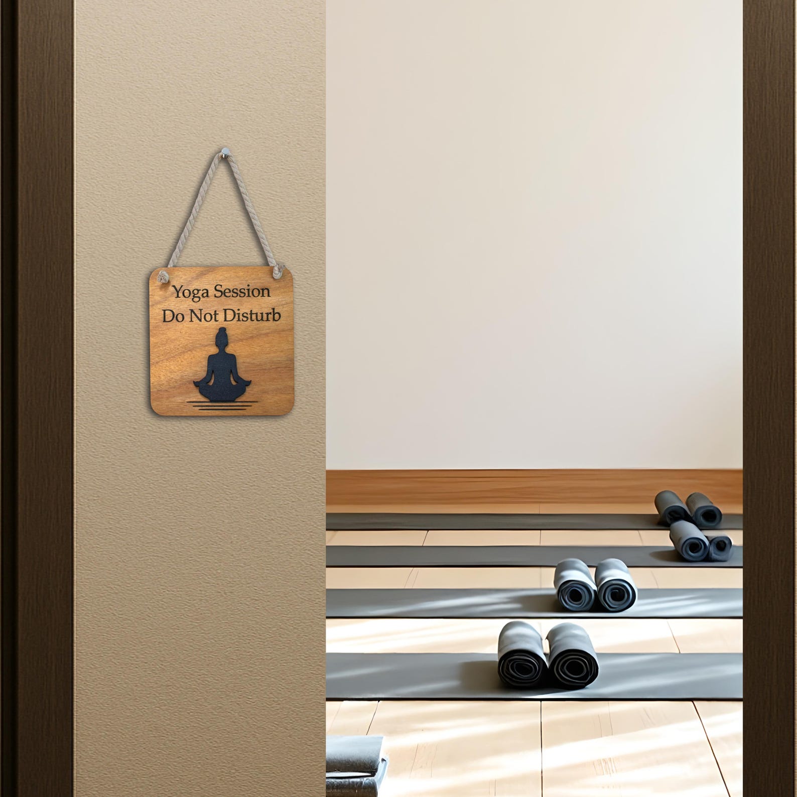 Yoga Studio Wooden Sign, Yoga in Session Sign, Do Not Interrupt Yoga ...