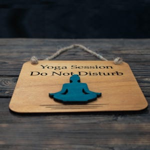Yoga Studio Wooden Sign, Yoga in Session Sign, Do Not Interrupt Yoga ...