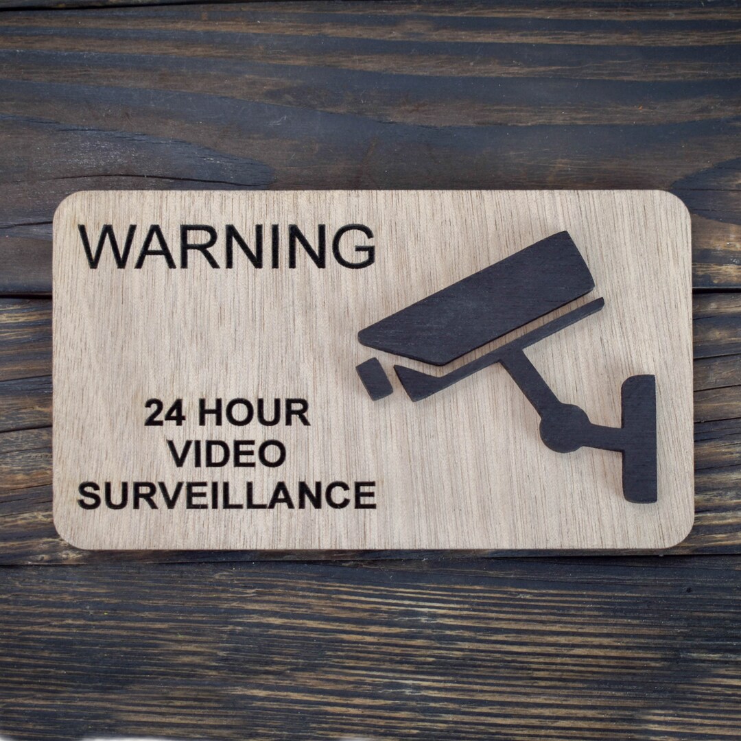 Wooden Sign Surveillance Camera, for Hotel, Restaurant, Public Place ...