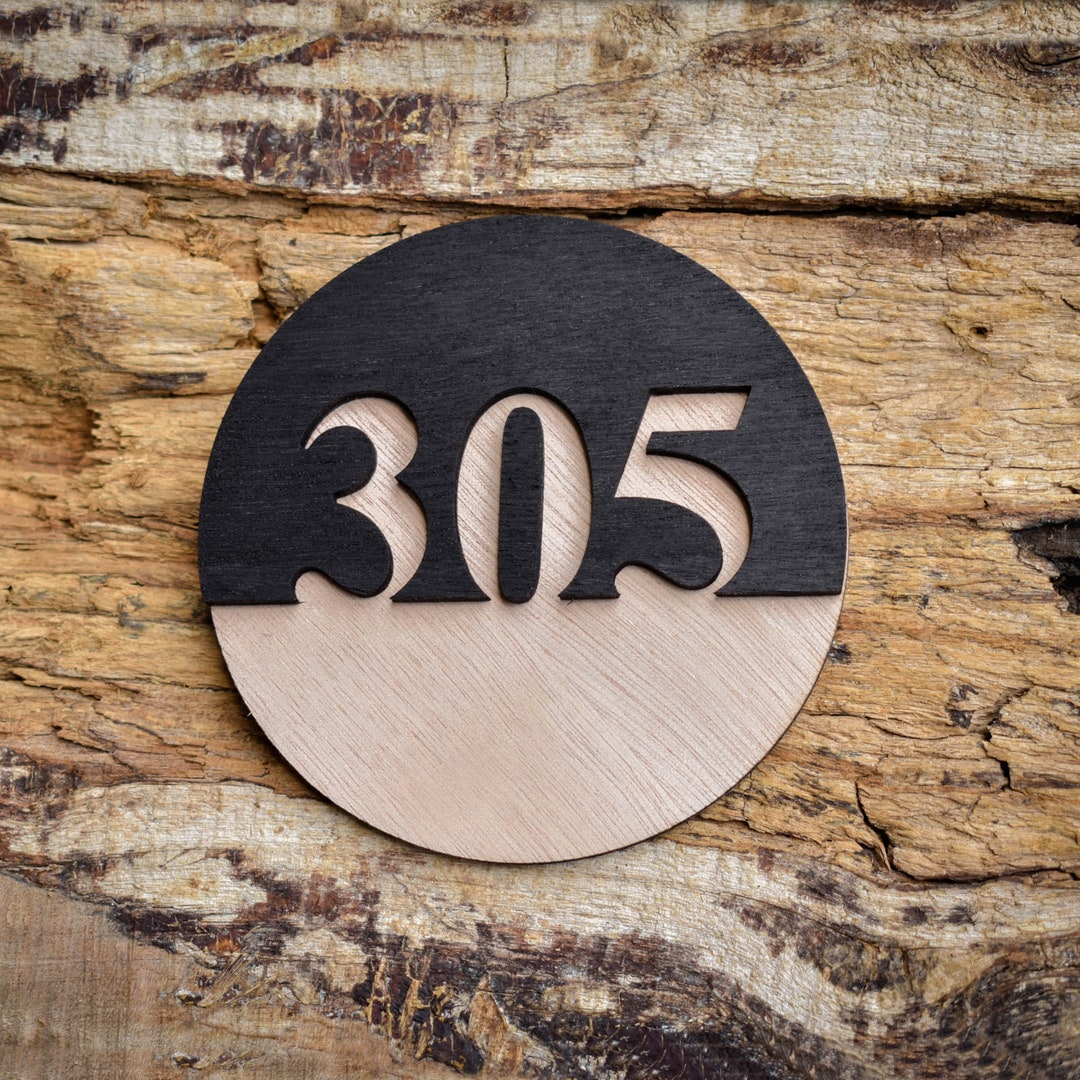 Round Wooden Room Number Sign, Sign With Number for Hotel Rooms ...