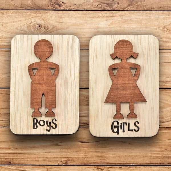 Boys and Girls Bathroom Signs - Etsy