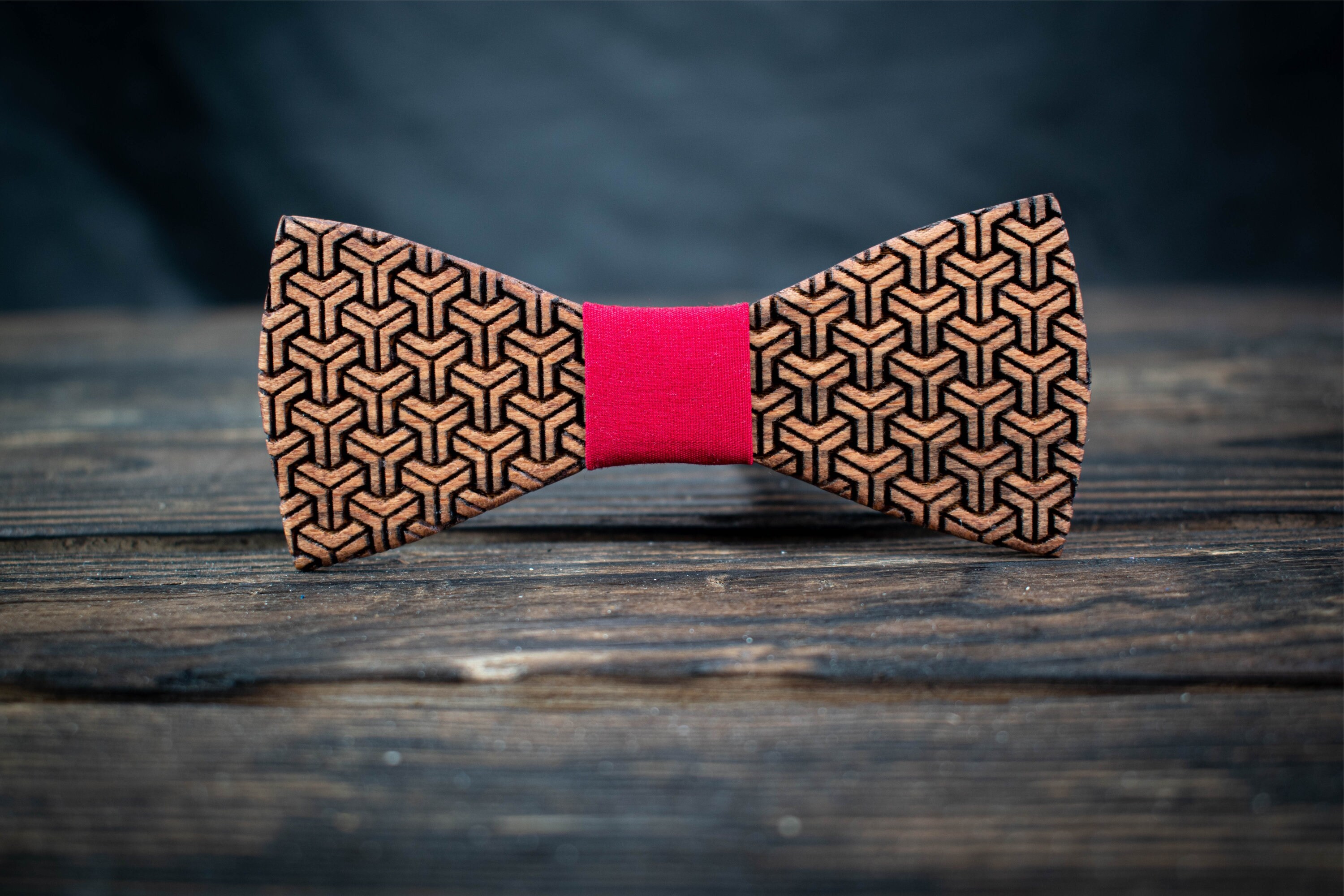 Engraved Wooden Bow Tie With Cotton Fabric, 3D Design Wooden Bow Tie ...