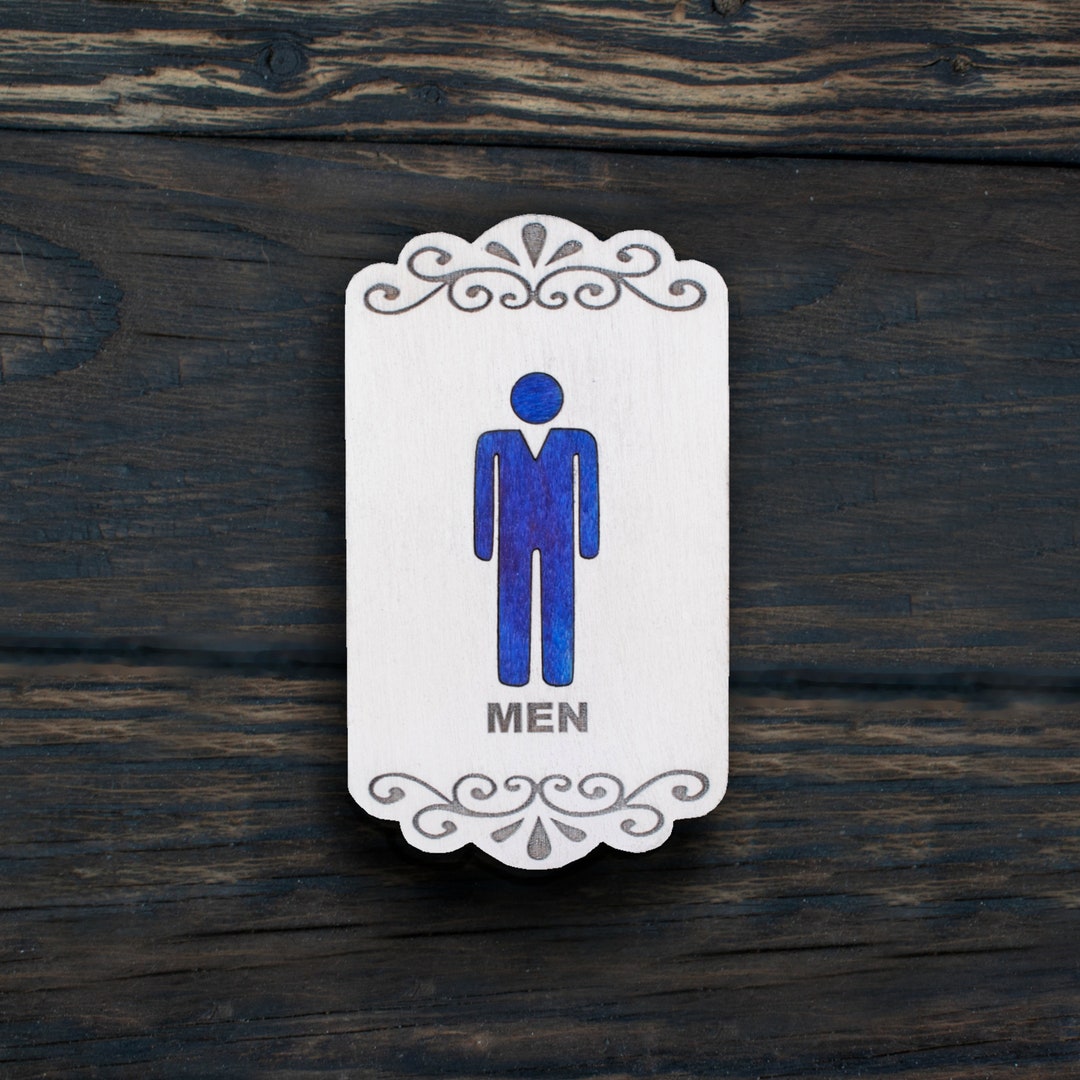 Wooden Bathroom for Men Sign , WC for Men Sign, Bathroom Sign for Hotel ...