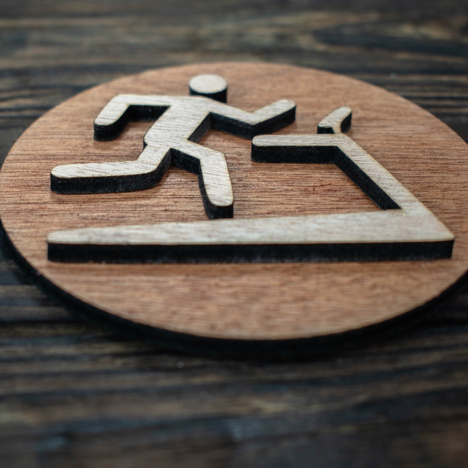 Round Wooden Sign Gym Area, Professional Signage for Gym, Gym Sign for ...