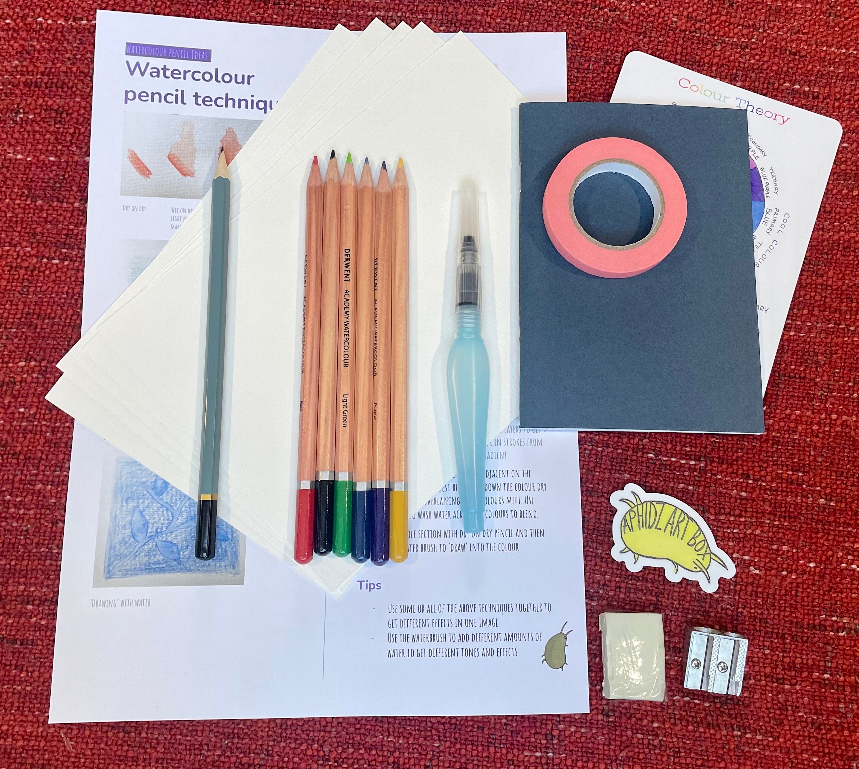 Watercolour Pencils Art Supplies Starter Kit and Tutorial, Letterbox ...