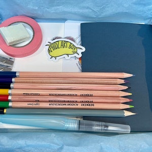 Watercolour Pencils Art Supplies Starter Kit and Tutorial, Letterbox ...