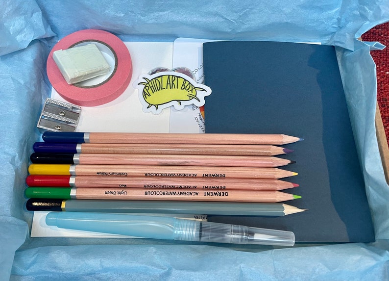 Watercolour Pencils Art Supplies Starter Kit and Tutorial, Letterbox ...