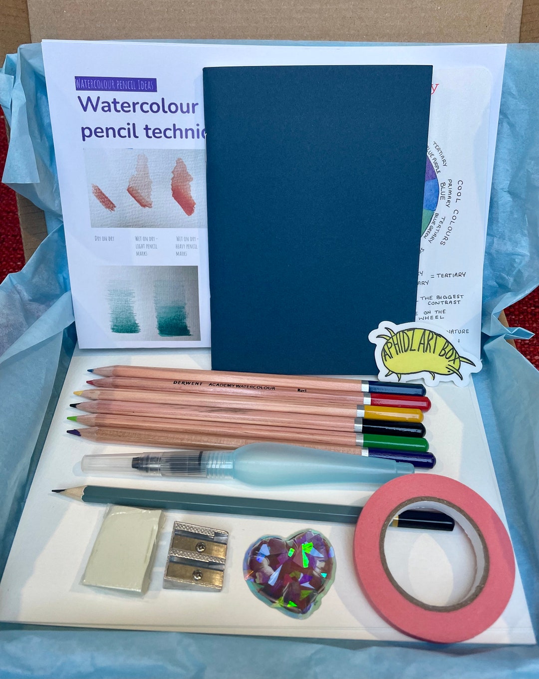 Watercolour Pencils Art Supplies Starter Kit and Tutorial, Letterbox ...