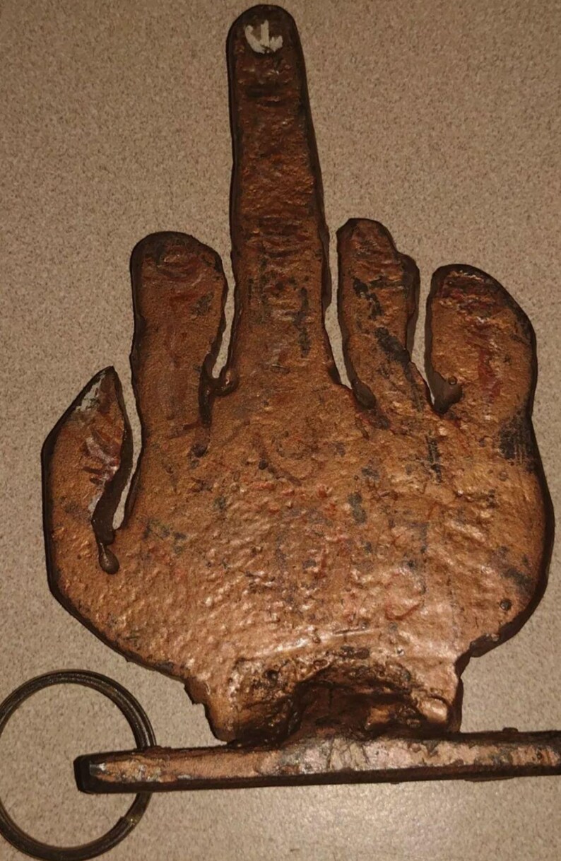 Rat Rod Metal Middle Finger Hood Ornament, Hand Crafted One of a Kind ...