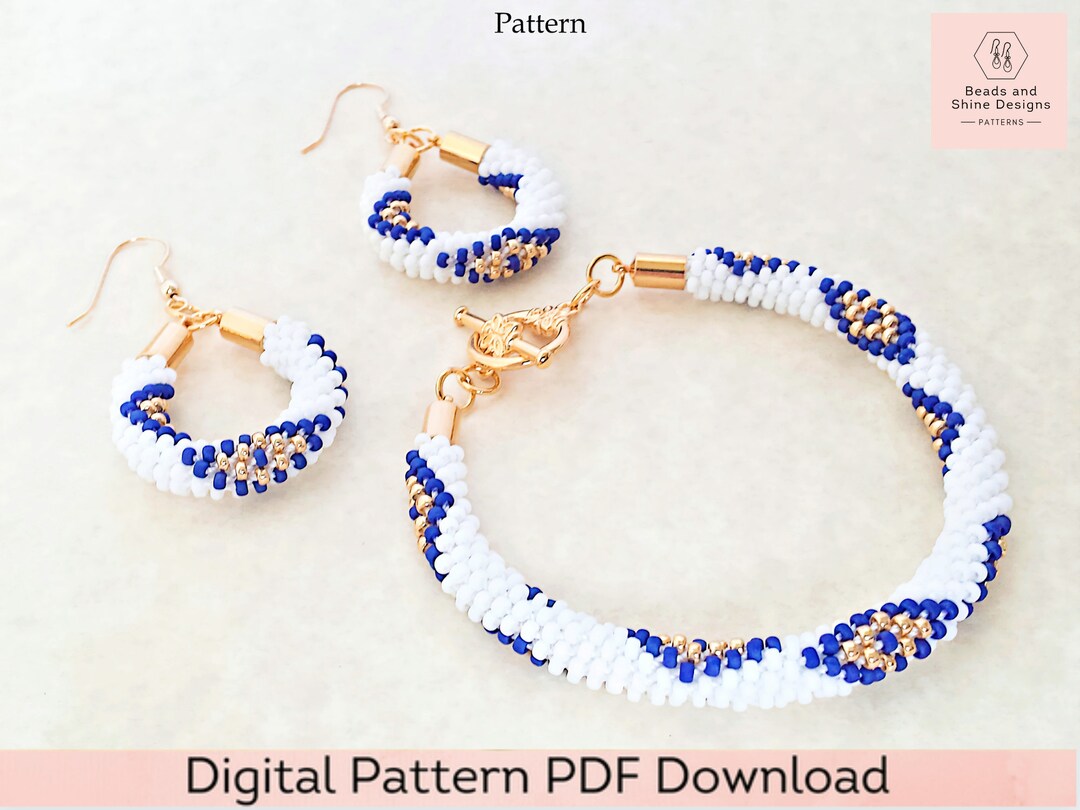 Kumihimo Pattern - Beaded Bracelet and Earrings Digital Download ...