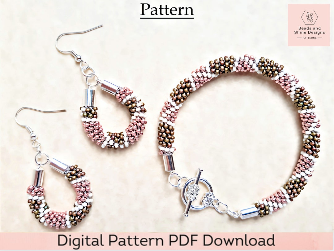 Kumihimo Pattern - Beaded Bracelet and Earrings Digital Download ...
