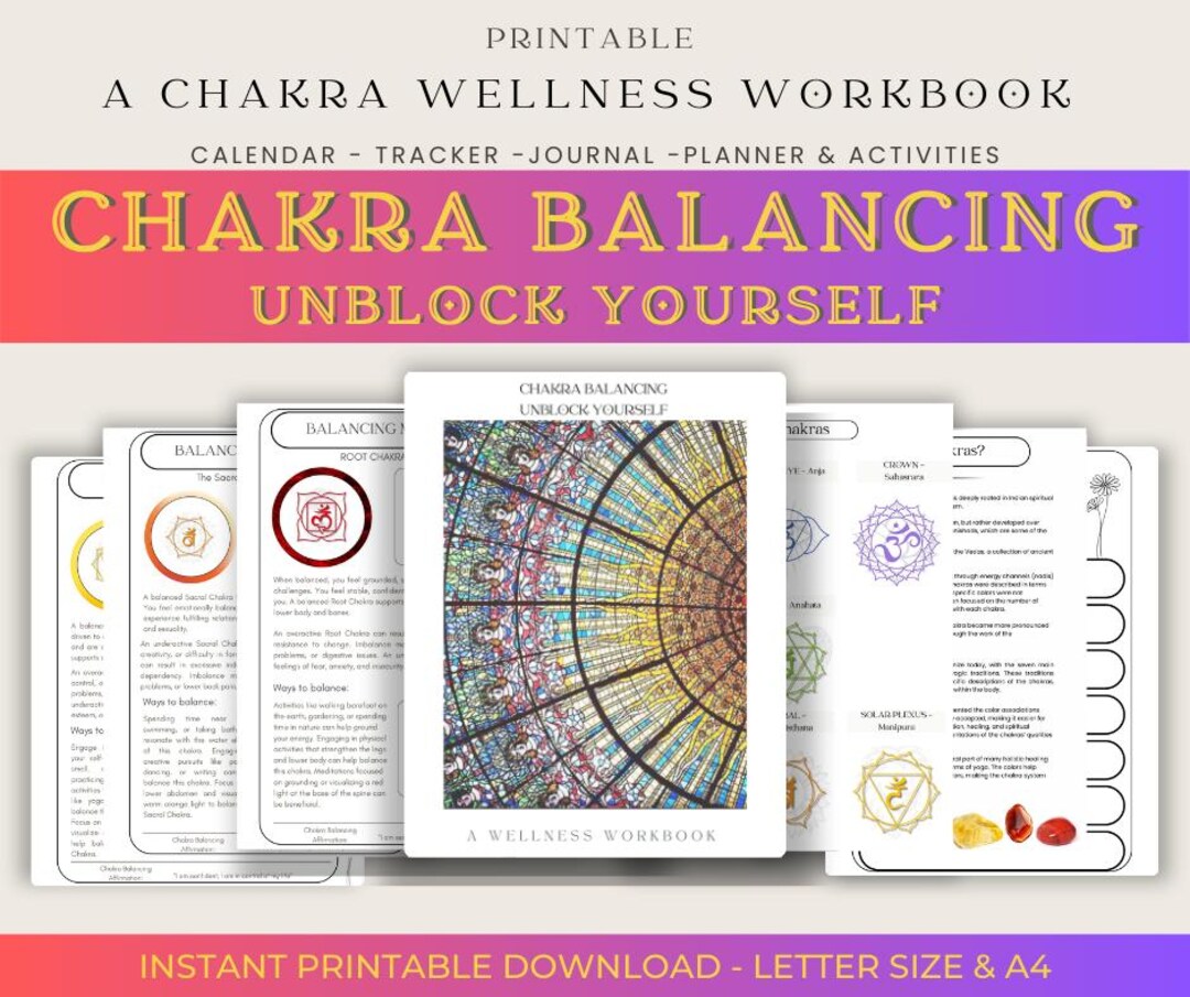Charka Balancing, Unblock Yourself Wellness Workbook, Digital Download ...