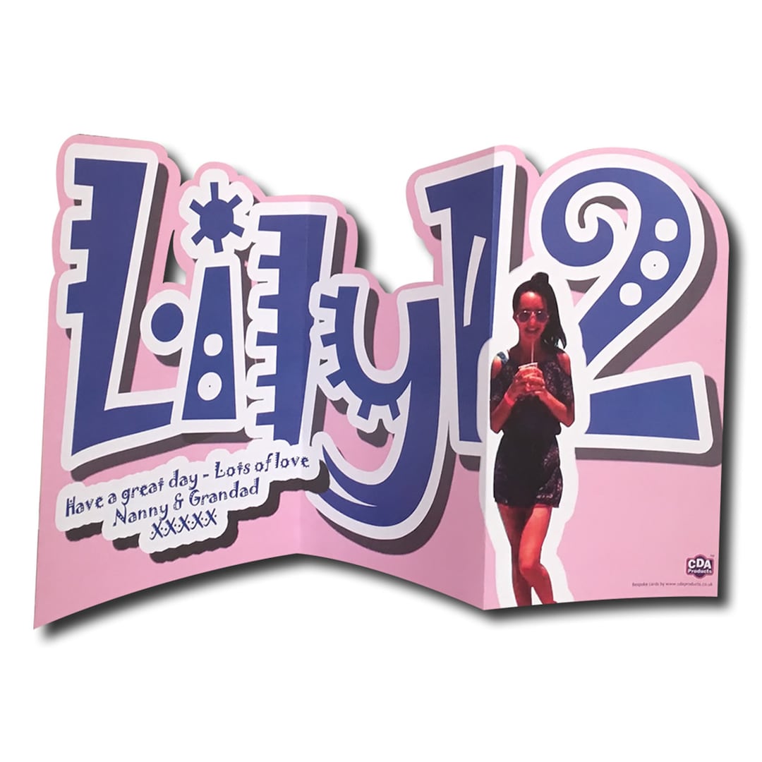 Create Your Own Tri Fold Card With Unique Name Number and a Cut-out ...