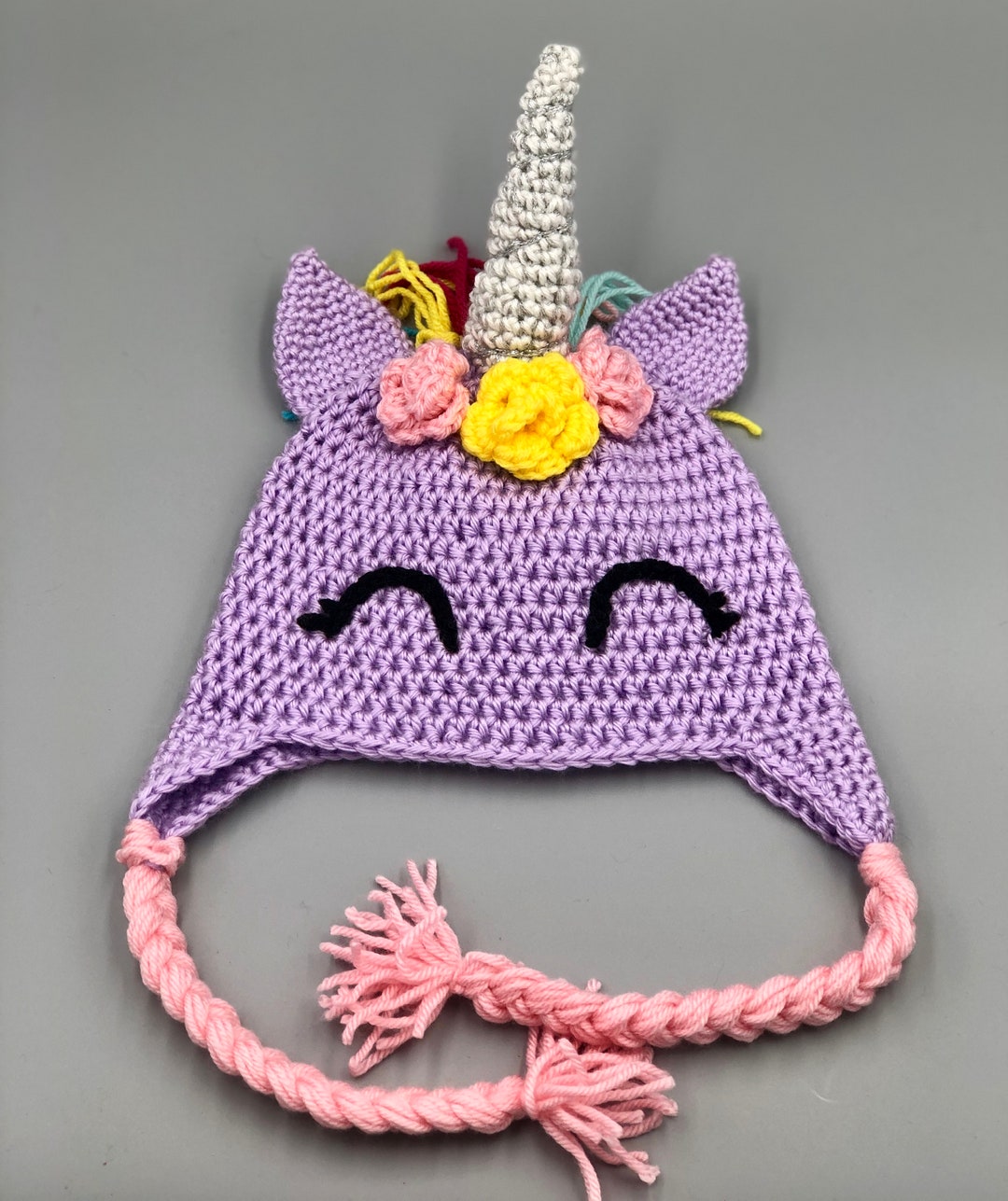 Crochet Unicorn Hat Pattern for Kids / Girls / Unicorn Costume Crochet ...
