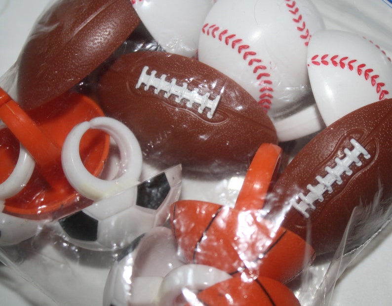 16 All Sports Cupcake Rings Toppers Party Favors Baseball, Basketball ...