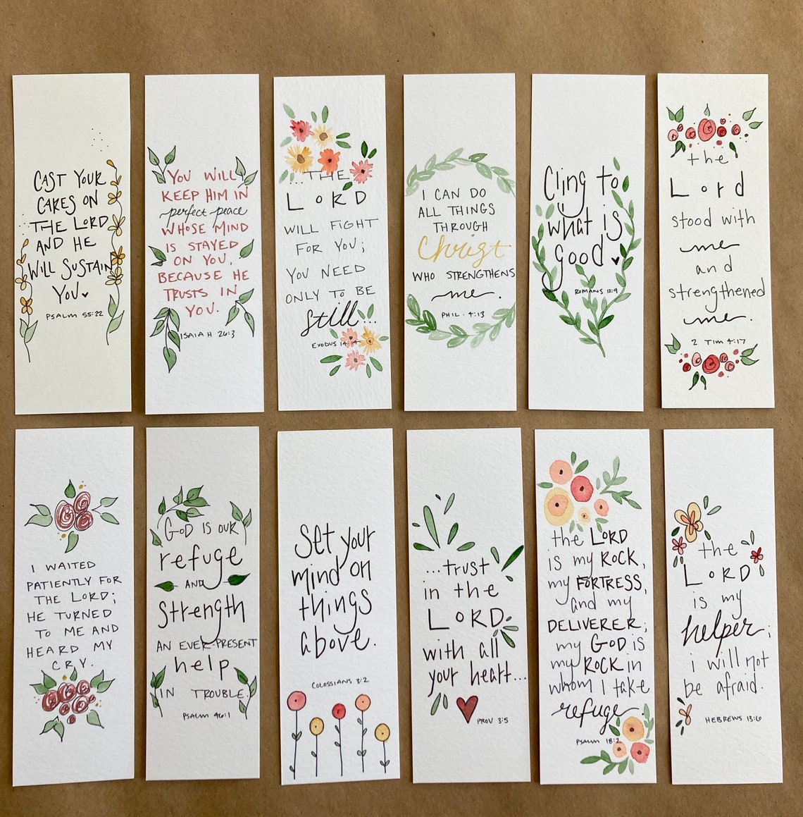 12 Pack Bible Verse Bookmarks - Etsy