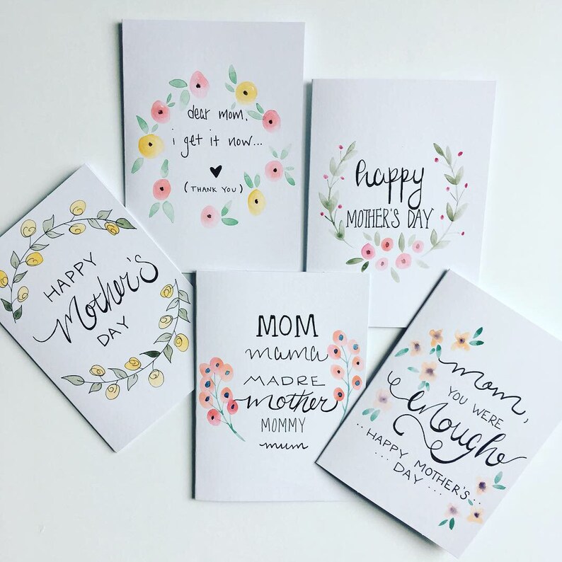 Mother's Day Watercolor Cards - Etsy