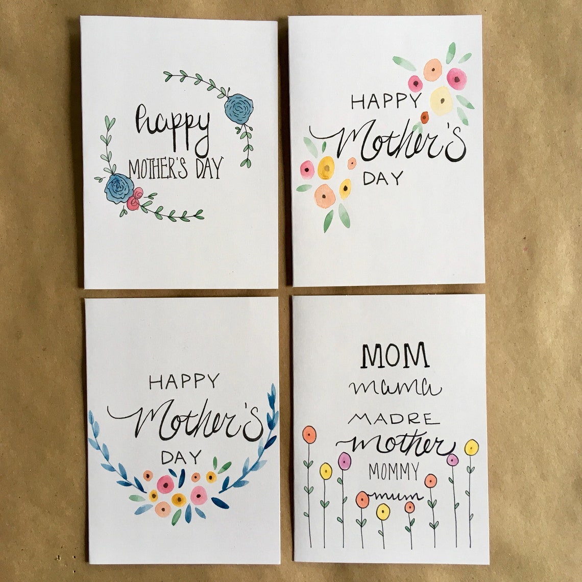 Mother's Day Watercolor Cards - Etsy